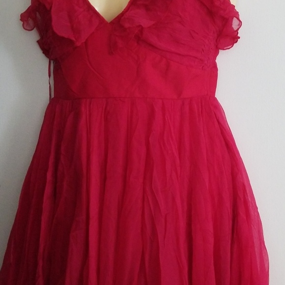Arden B | Dresses | New Arden B Sexy Strappy Chiffon Ruffle Red Dress ...